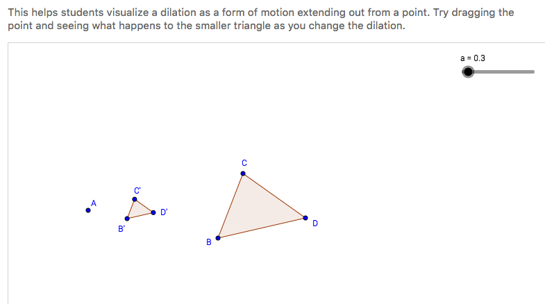 GeoGebra Slider Visualizing a Dilation | Math