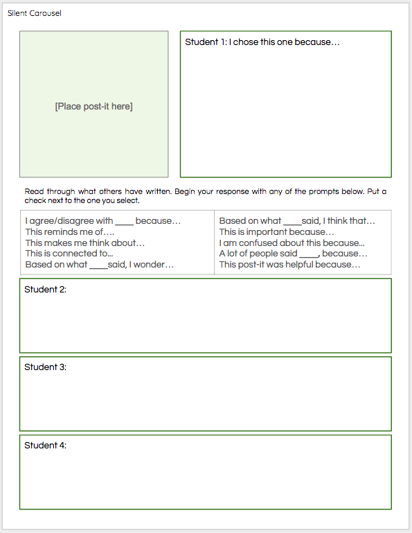 Silent Carousel Cross Content Resource | New Visions - Middle School