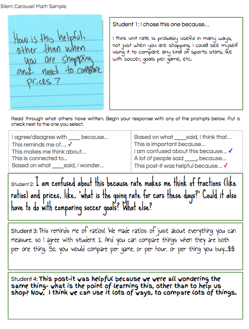 Silent Carousel Math Sample | New Visions - Middle School